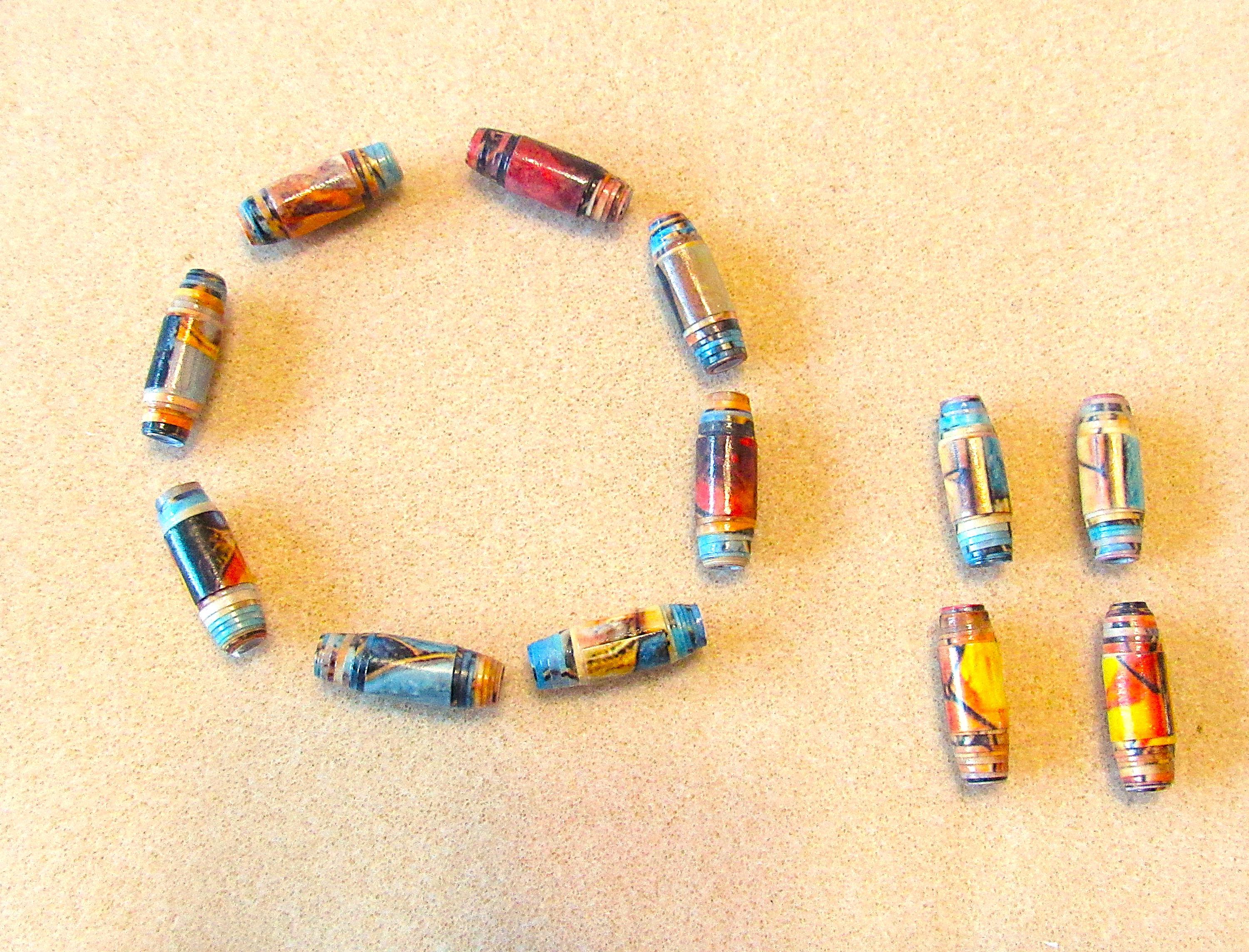 Hand Rolled Paper Beads, Large Hole Beads, Boho Beads, Beads for ...
