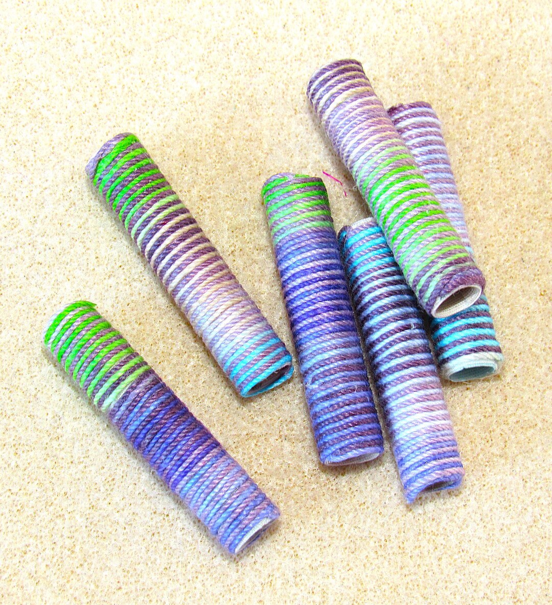 Handmade Fiber Beads, Textile Beads, Yarn Beads, Craft Supply - Etsy