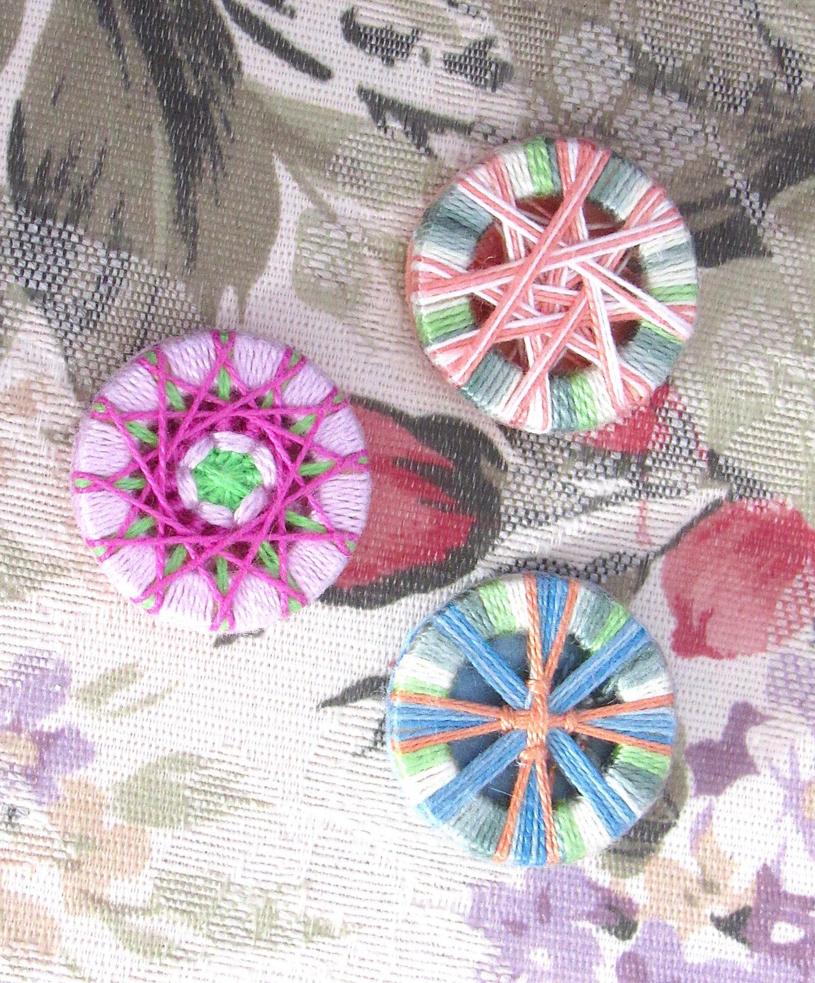 Handmade Dorset Style Thread Buttons, Needle Woven Buttons, Hand Woven ...