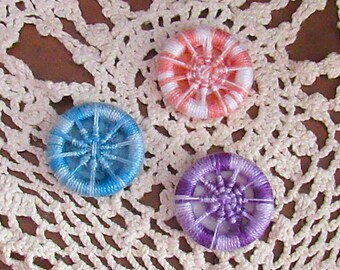 Handmade Dorset Style Thread Buttons, Needle Woven Buttons, Hand Woven ...