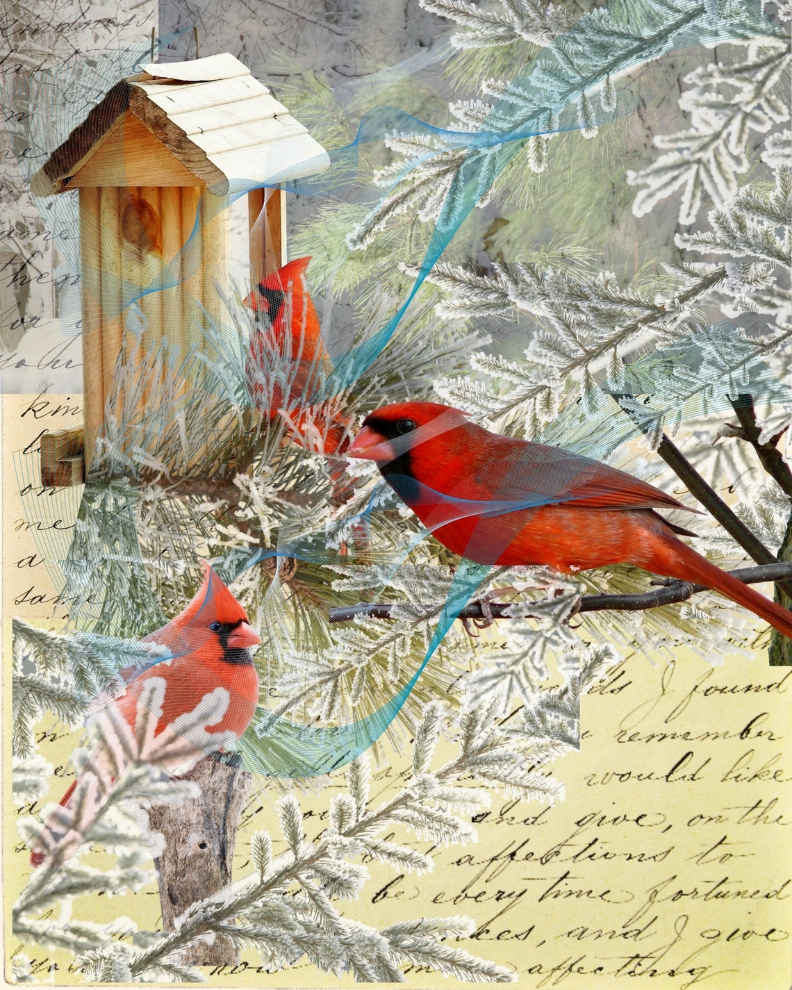 Digital Cardinal background pages Journal background papers | Etsy