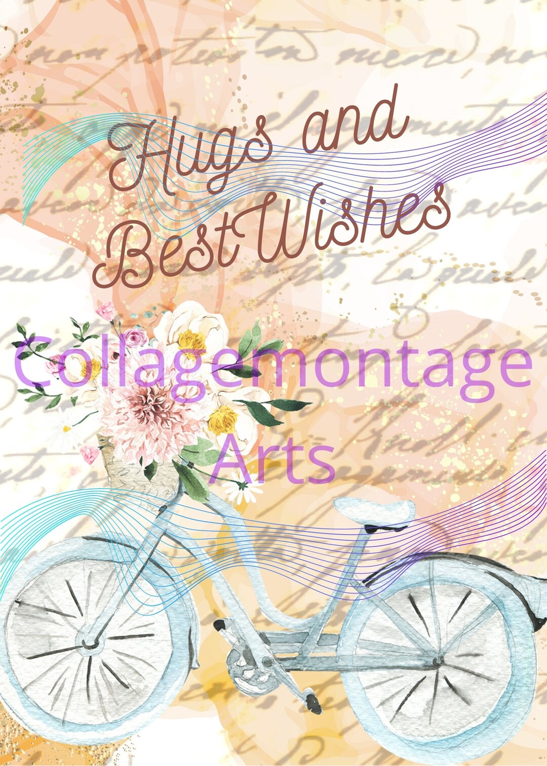 Handmade Collage Card, Encouragement Card, Congratulations Card, Note ...