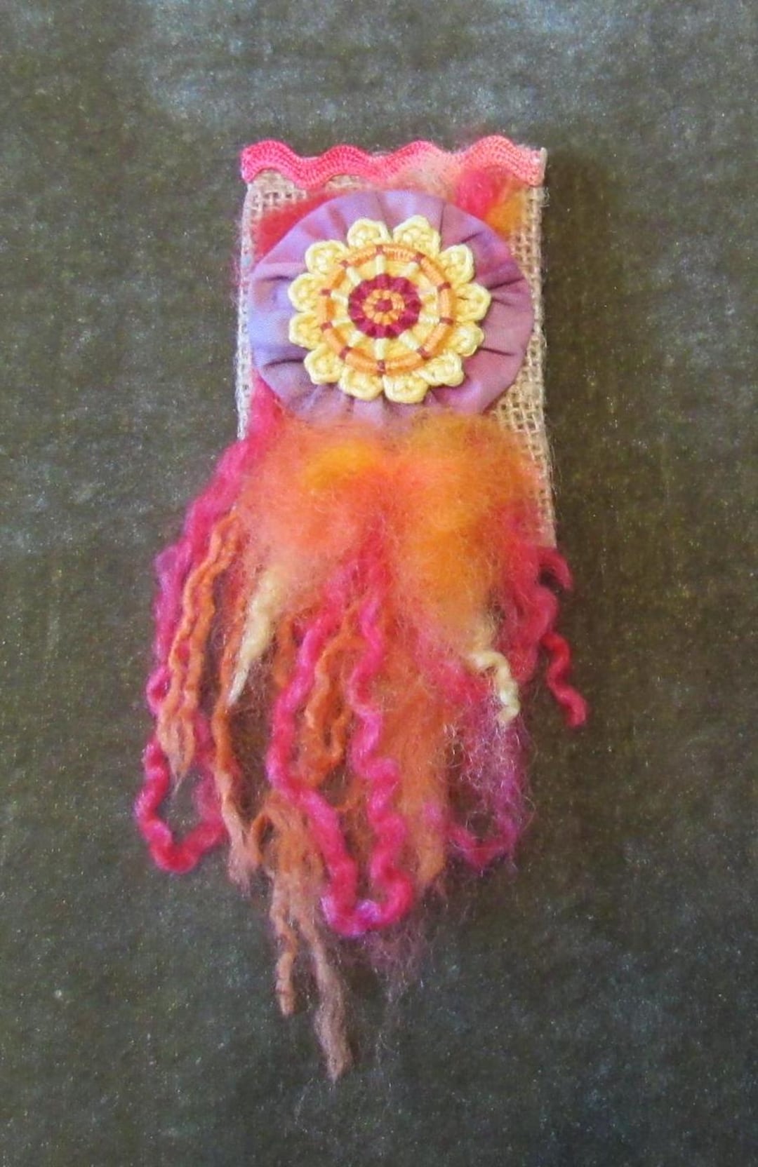 Handmade Boho Brooch, Handwoven Thread Brooch, Autumn Dorset Button ...