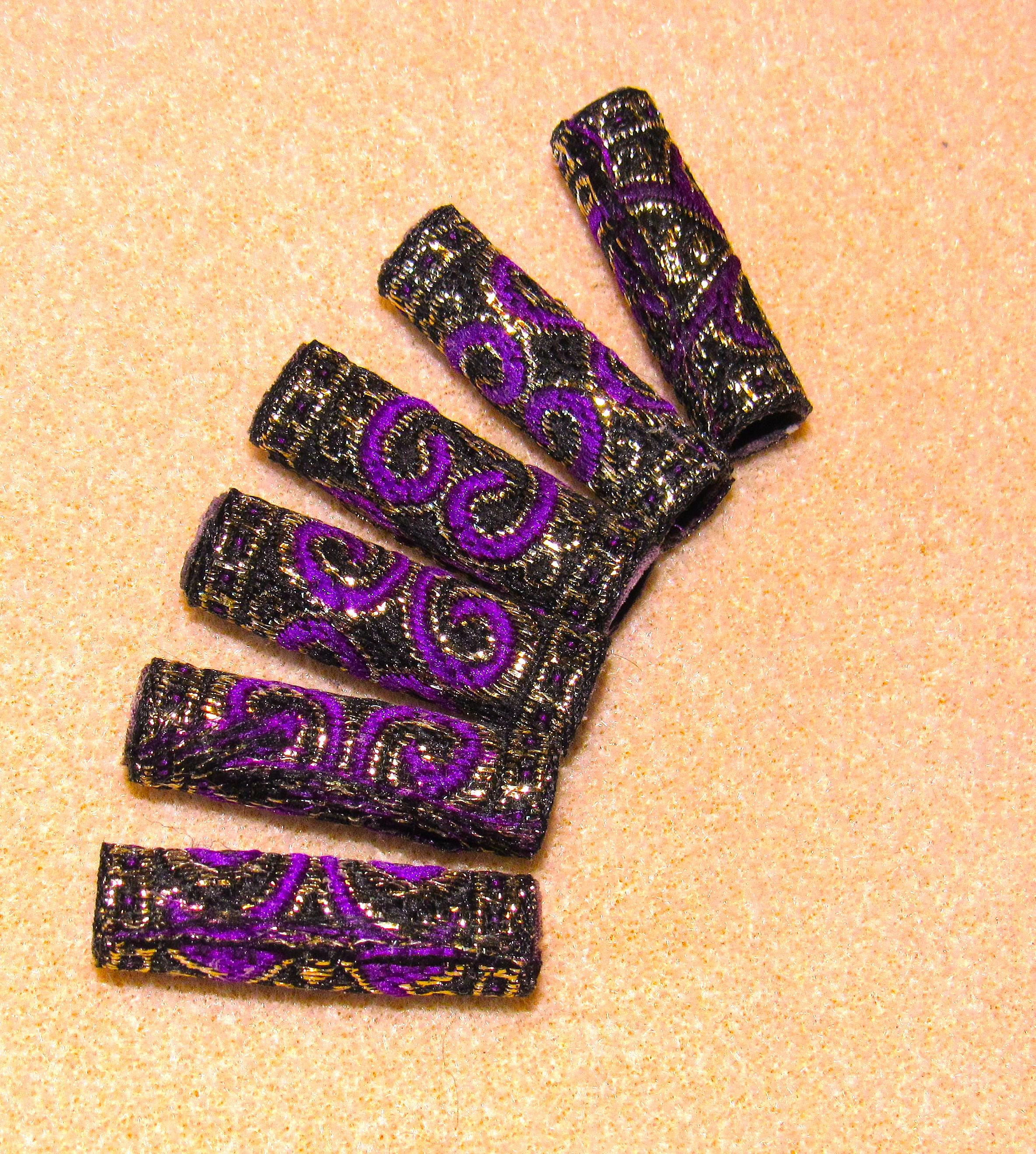 Jacquard Ribbon Beads, Woven Ribbon Beads, Handmade Fabric Beads ...