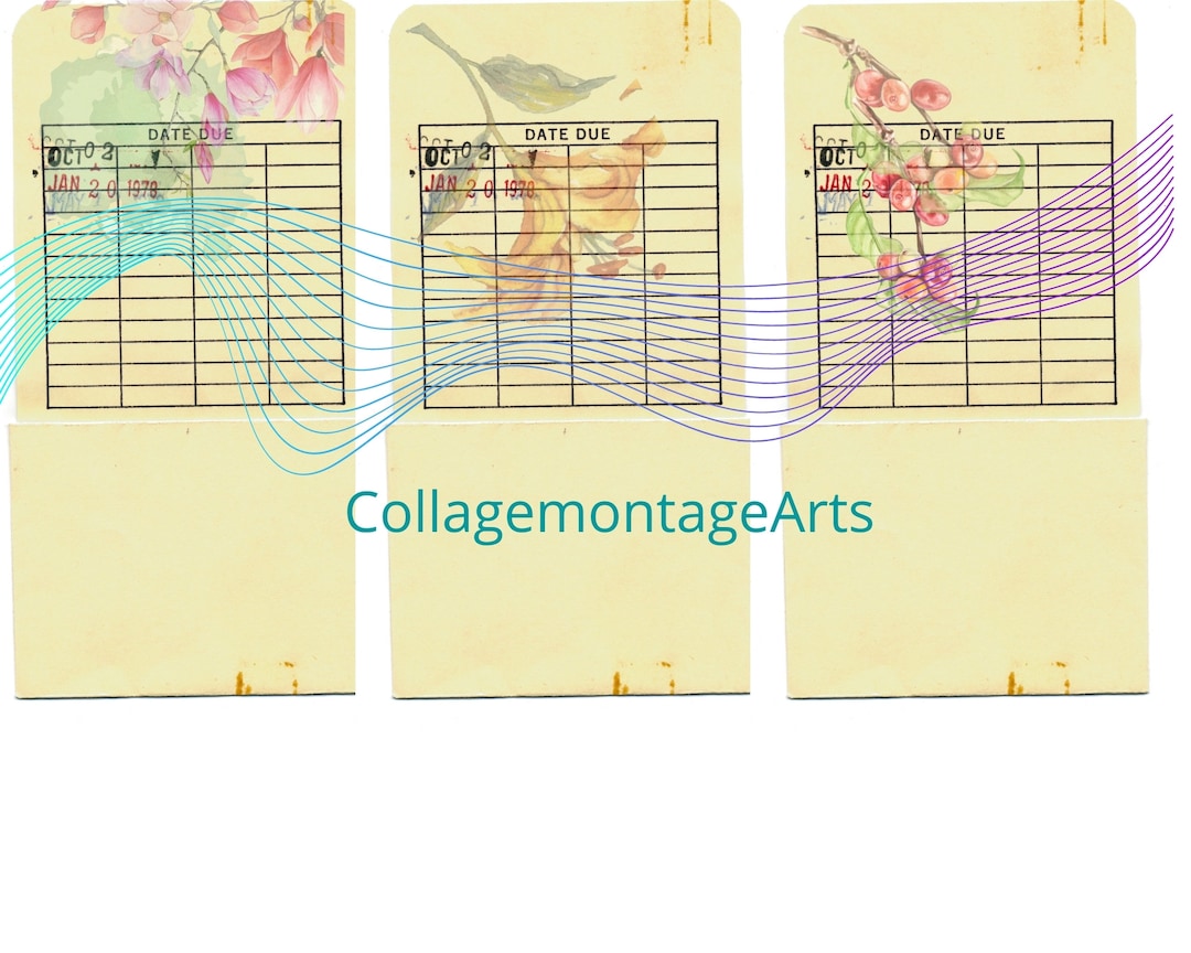 Floral Library Card Kit, Printable Library Cards, Printable Kits ...