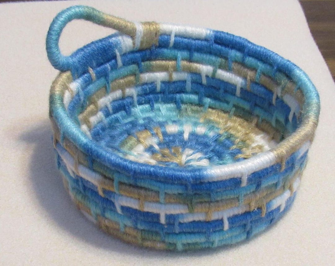 Handmade Coil Yarn Basket, Coiled Art Vessel, Handmade Basket, Home ...
