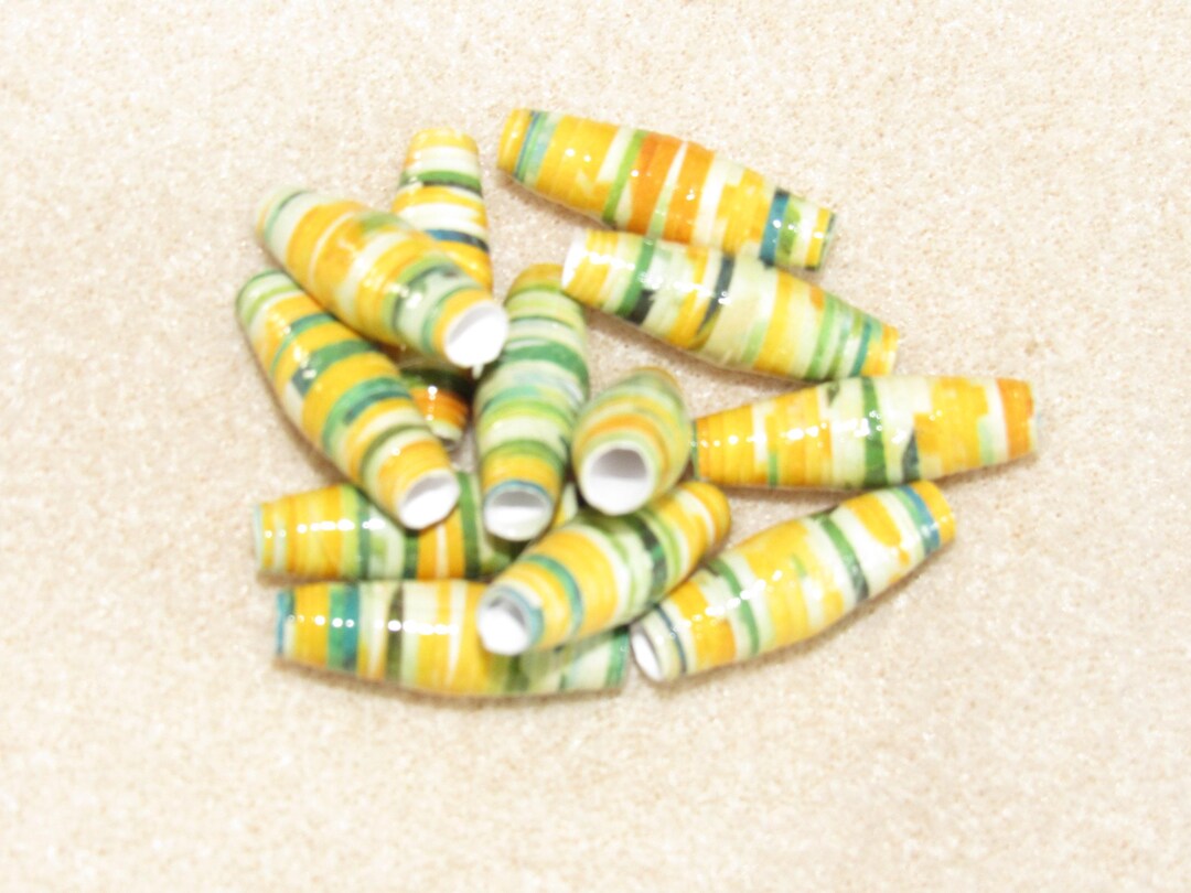 Hand Rolled Paper Beads, Large Hole Beads, Jewelry Making Supply, Beads ...