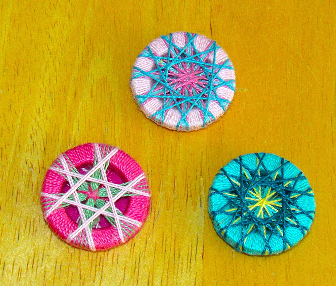 Handmade Dorset Style Thread Buttons, Needle Woven Buttons, Hand Woven ...