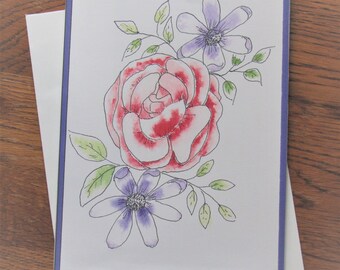 Hand Painted Card Watercolor Cards Water Color Cards | Etsy