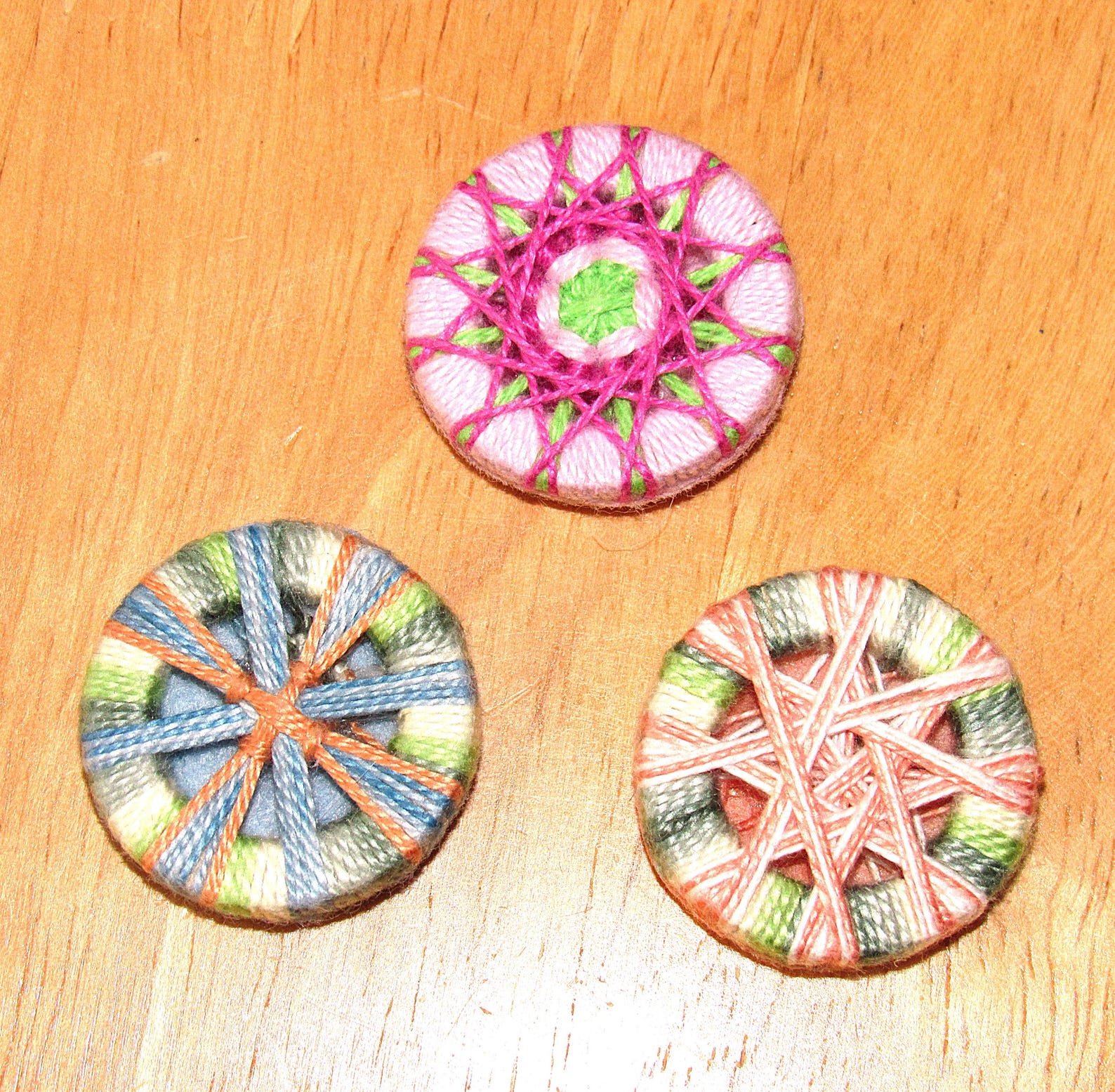 Handmade Dorset Style Thread Buttons, Needle Woven Buttons, Hand Woven ...