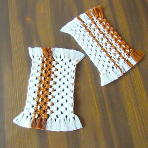 Macrame Mug Rugs, Large Mug Rugs, Hand Woven Thick Coasters, Brown ...