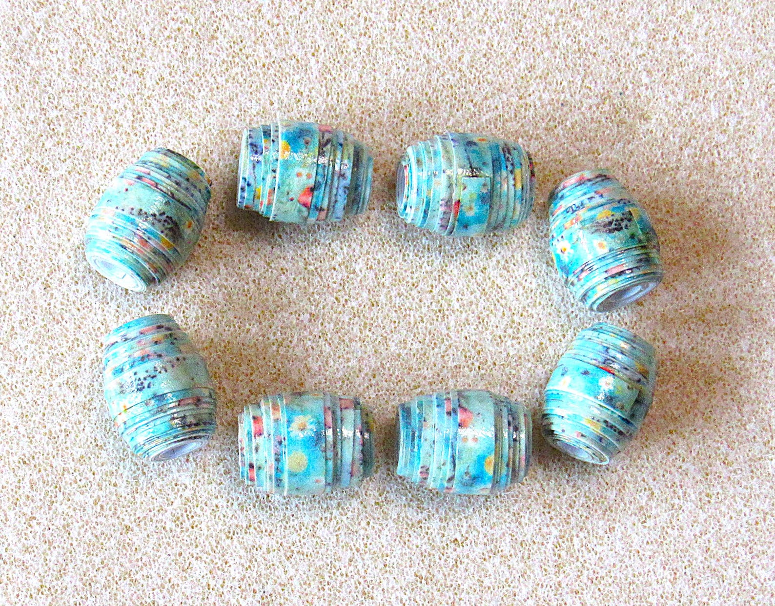 Hand Rolled Paper Beads, Large Hole Beads, Boho Beads, Beads for ...
