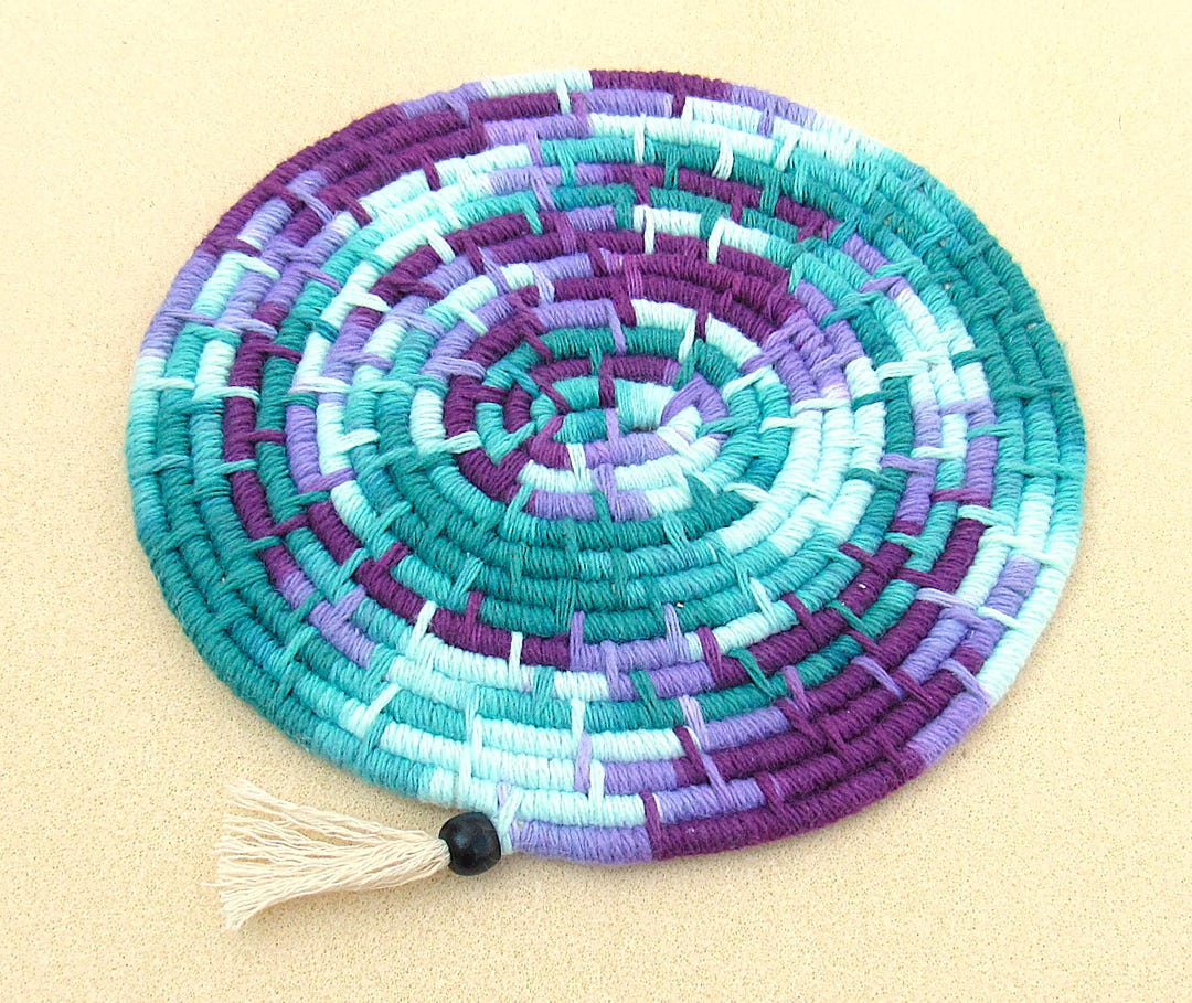 Hand Woven Rope Trivet, Yarn Rope Trivet, Oval Trivet, Large Hot Pad ...