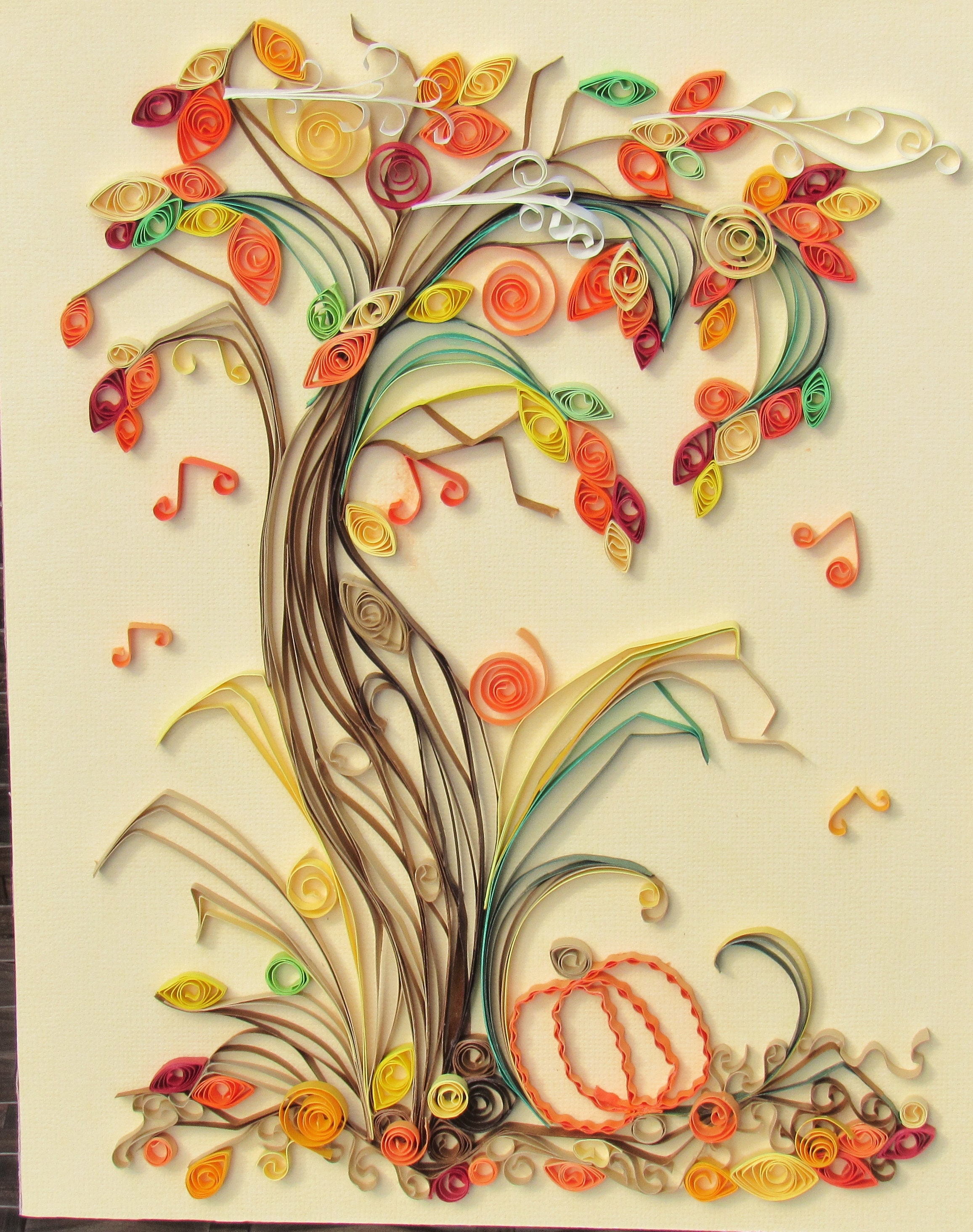 Serene Autumn Collage Original Collage Art Quilled Art - Etsy