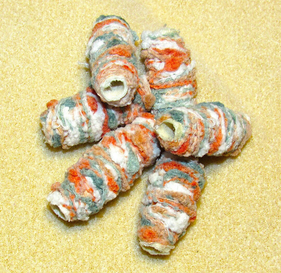 Fiber Beads, Handmade Fabric Beads, Textile Beads, Yarn Beads, Craft ...