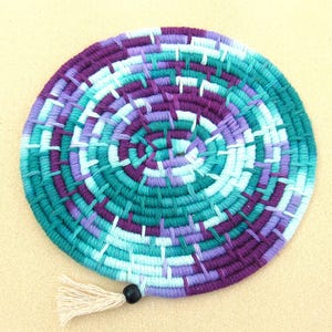 Hand Woven Rope Trivet, Yarn Rope Trivet, Oval Trivet, Large Hot Pad ...