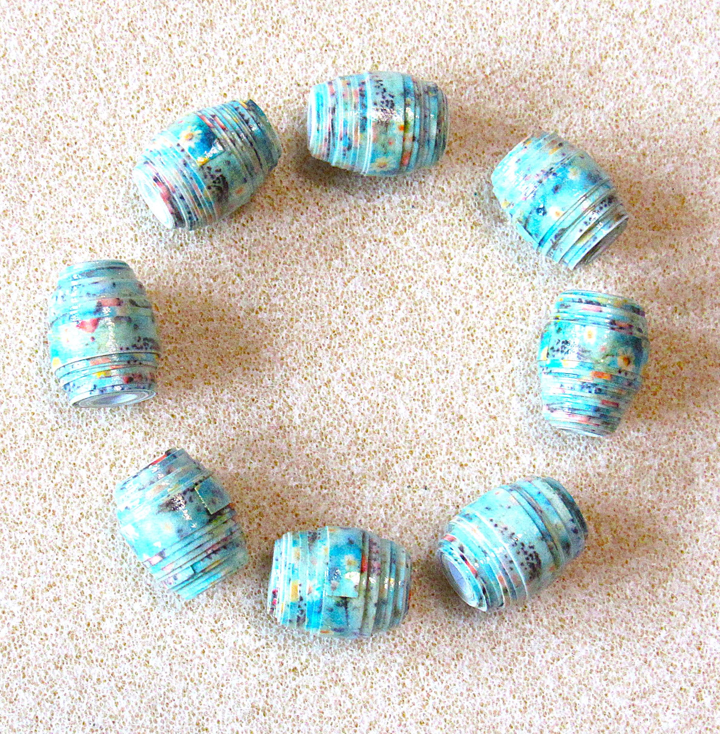 Hand Rolled Paper Beads, Large Hole Beads, Boho Beads, Beads for ...