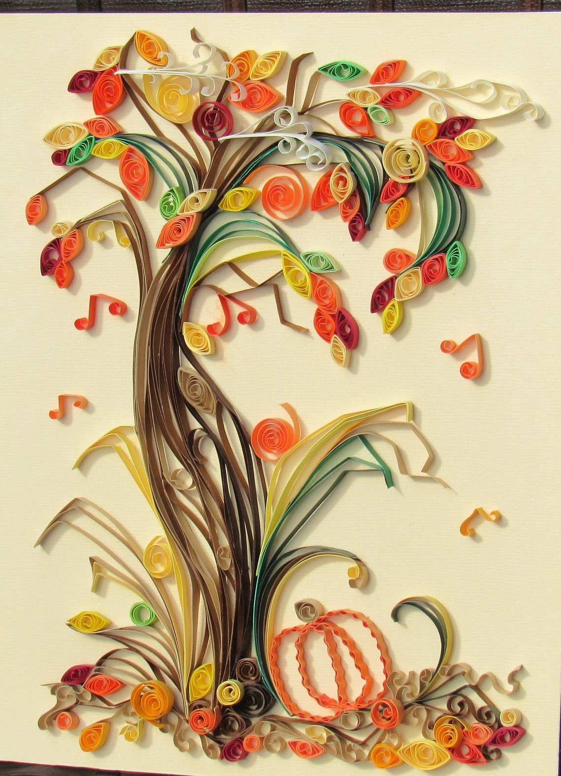 Serene Autumn Collage Original Collage Art Quilled Art - Etsy