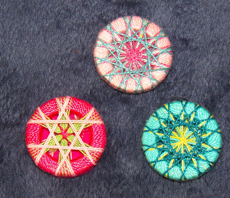 Handmade Dorset Style Thread Buttons, Needle Woven Buttons, Hand Woven ...