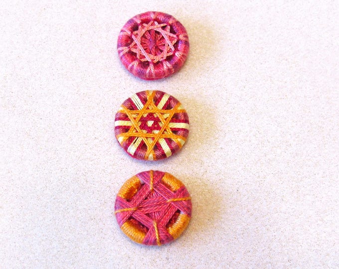 Handmade Dorset Style Thread Buttons, Needle Woven Buttons, Hand Woven ...