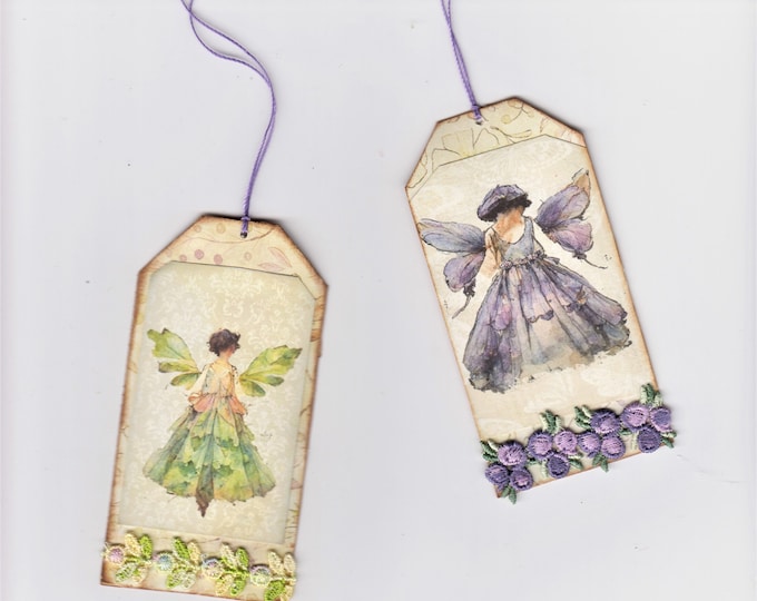 Fairy Tags, Fairies, Ephemera, Journaling, Card Making, Tags, Small ...