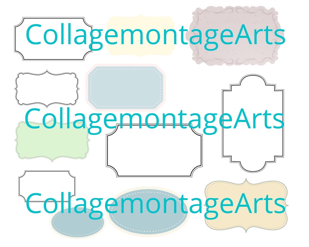 Digital Blank Labels, Printable Labels, Stickers, Print and Cut, Fussy ...