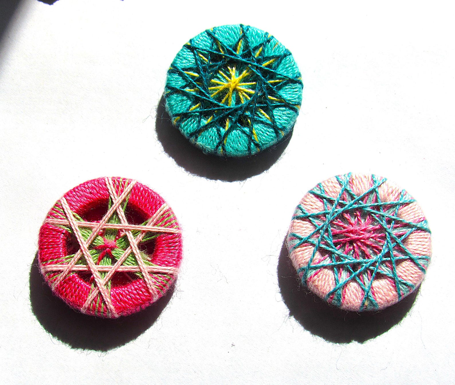 Handmade Dorset Style Thread Buttons, Needle Woven Buttons, Hand Woven ...