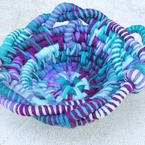 Handmade Coil Yarn Basket, Coiled Art Vessel, Wonky Basket, Home Decor ...