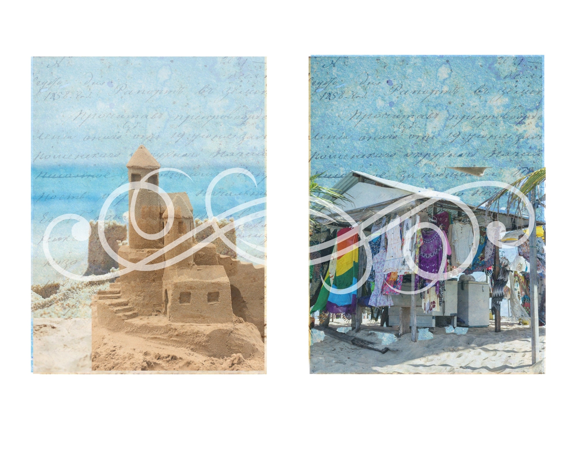 Digital Seashore Pages, Printable Papers, Beach Theme Pages, Journaling ...