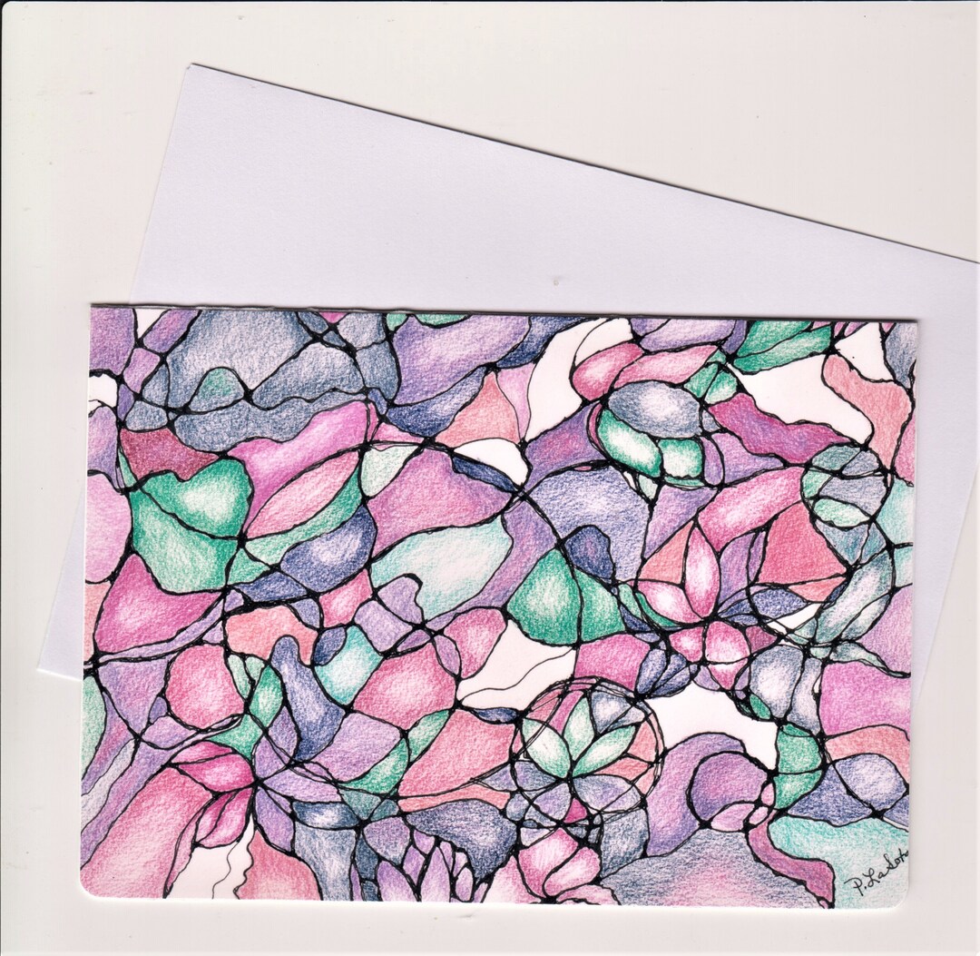 Original Art Card Print, Neurographic Art Card Print, Neurographica ...