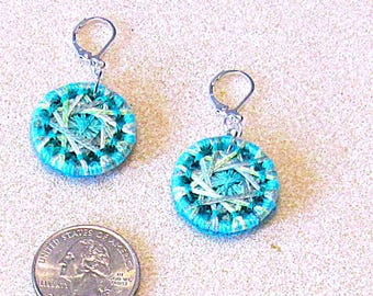 Handmade Fiber Earrings, Handwoven Thread Earrings, Dorset Buttons ...