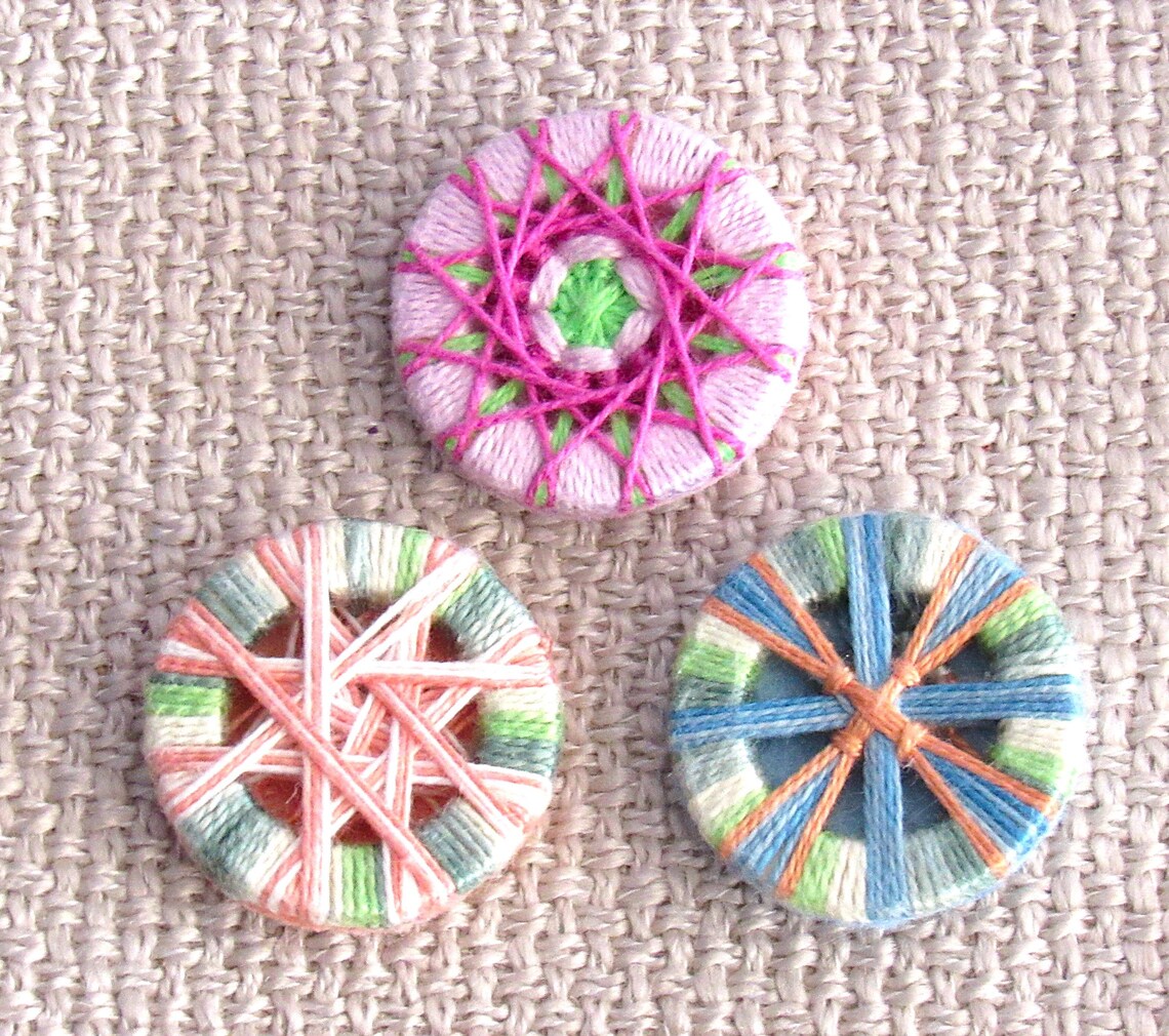 Handmade Dorset Style Thread Buttons, Needle Woven Buttons, Hand Woven ...