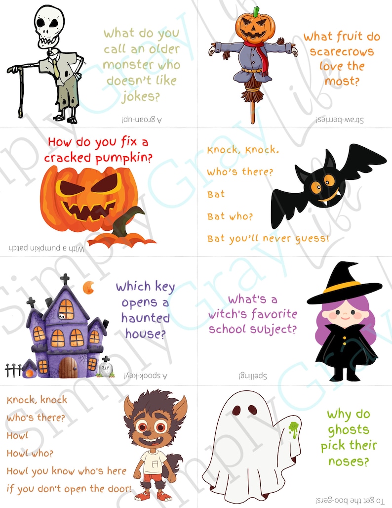 Halloween Jokes for Kids! - 31 Days of Lunchbox Jokes - Etsy
