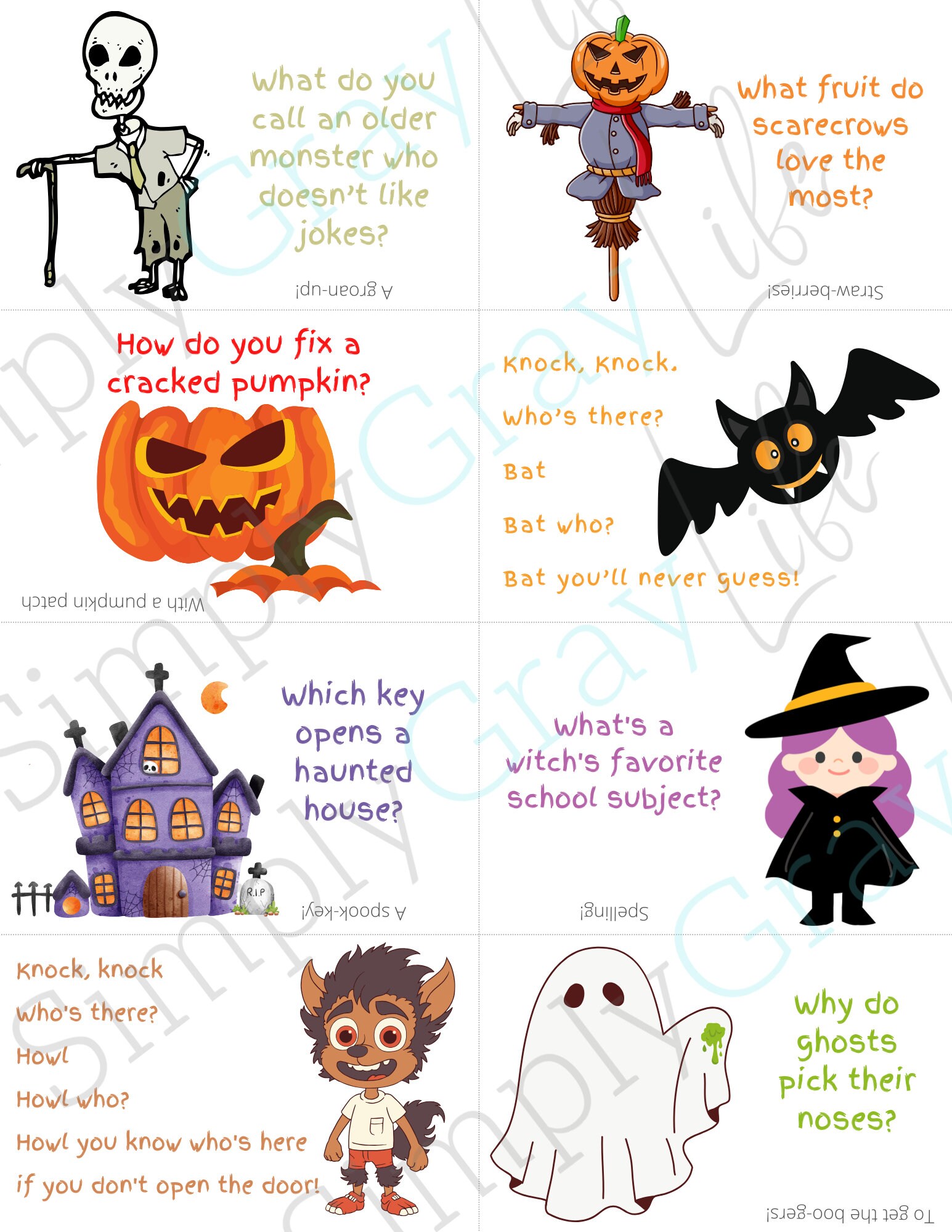 Halloween Jokes for Kids! - 31 Days of Lunchbox Jokes - Etsy