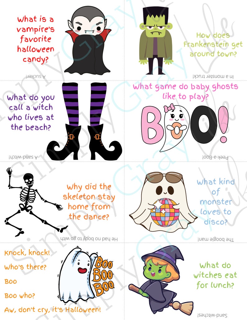 Halloween Jokes for Kids! - 31 Days of Lunchbox Jokes - Etsy