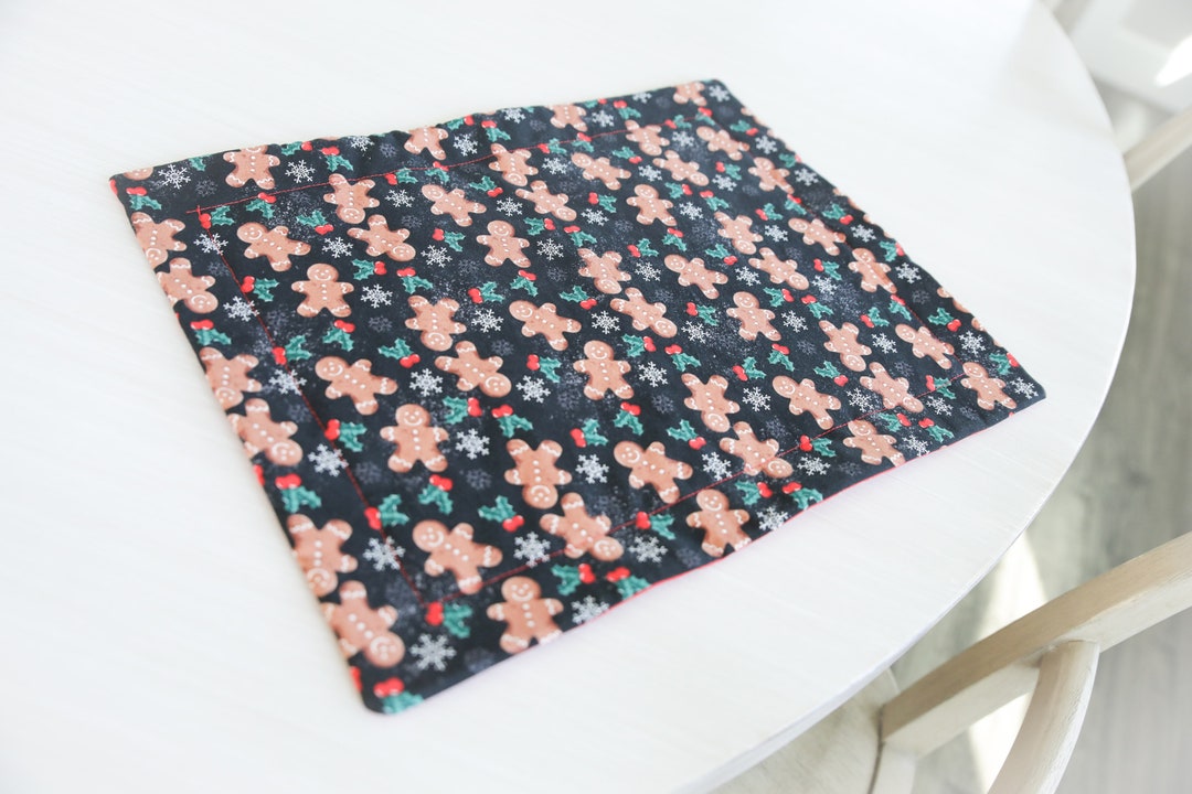 Gingerbread Quilted Placemat - Holiday Placemat, Gingerbread Decor ...