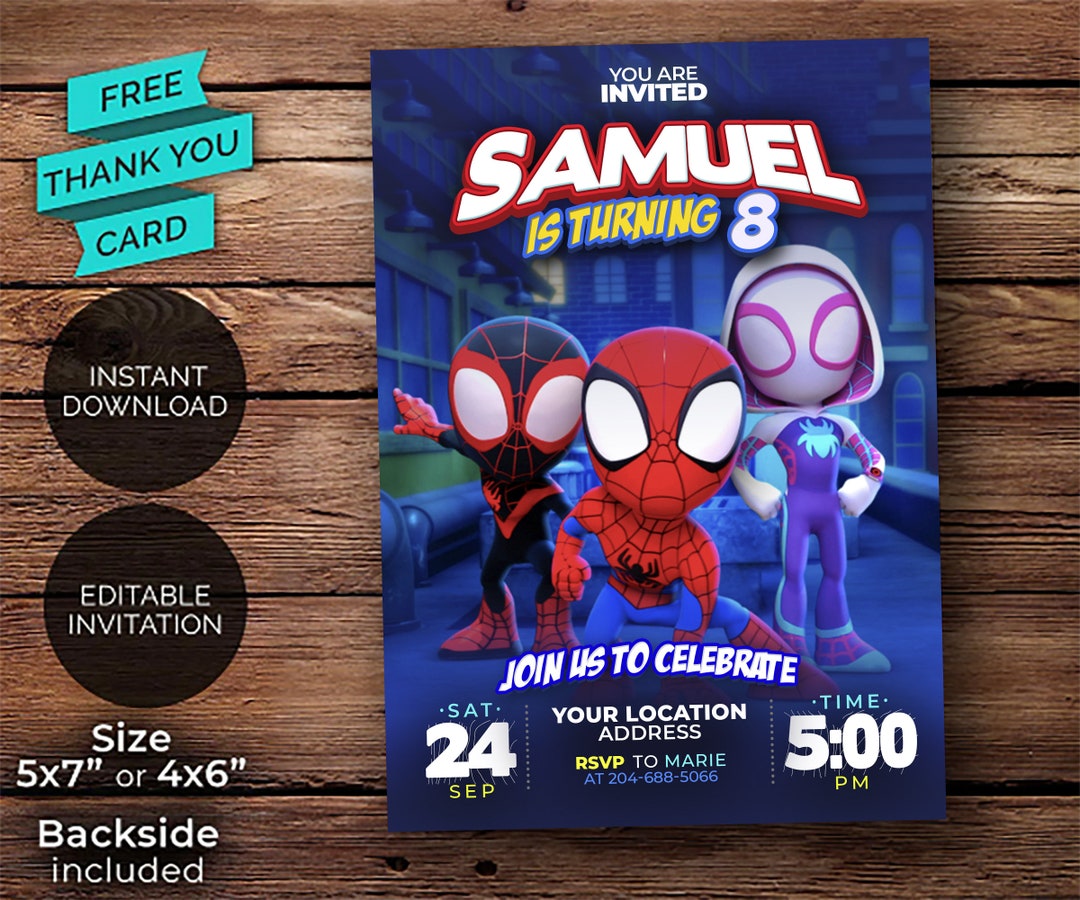 Spidey Birthday Invitation - Etsy