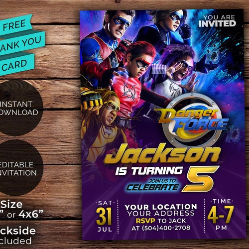 Henry Danger Invitation for Birthday Party Self Edit Thank - Etsy