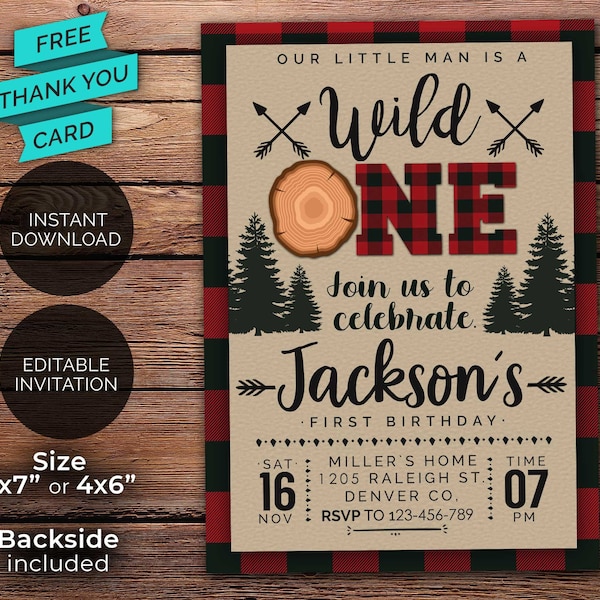 Lumber Jack Wild One Birthday Boy - Etsy