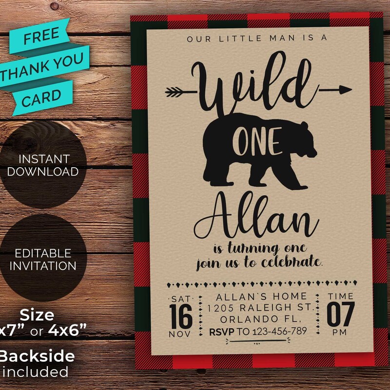 Wild One Bear - Etsy
