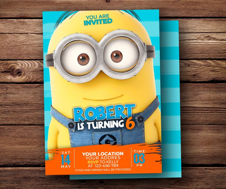 Minion Birthday Invitation - Etsy