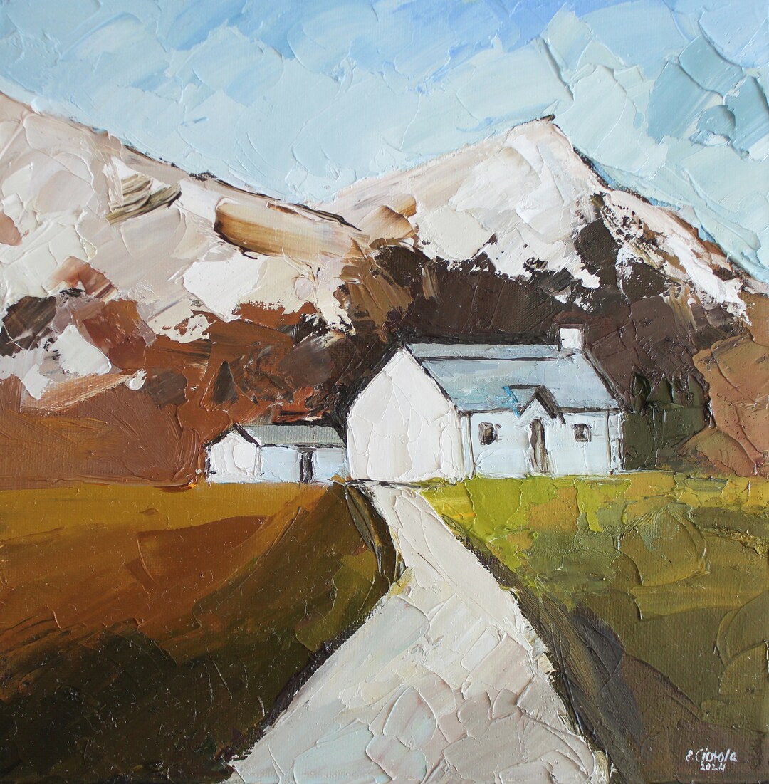 Scotland Art House Portrait Original Oil Painting Scottish Highland ...