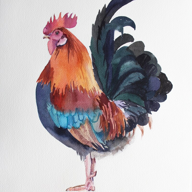 Rooster Paintings - Etsy