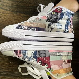 Womens' Taylor Swift Converse Style Hi-tops Perfect Shoes for Eras Tour ...