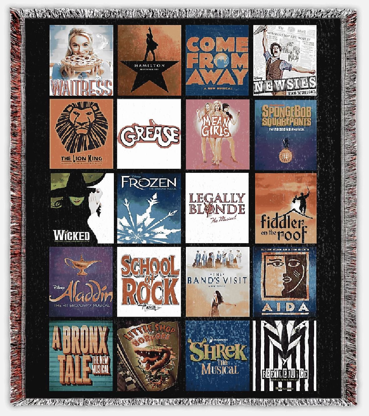 Musical Theater Woven Blanket customize with all your | Etsy