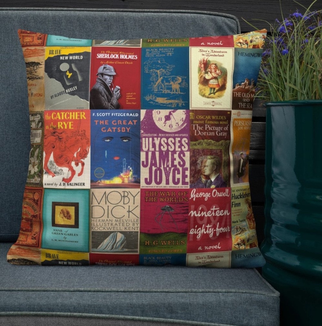Custom Book Throw Pillow Customize With Your 12 of Your Favorite BOOKS ...