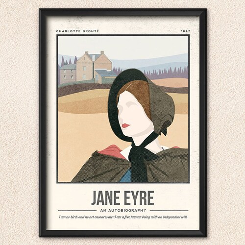 Jane Eyre Book Cover Art Poster Print Charlotte Bronte Book | Etsy