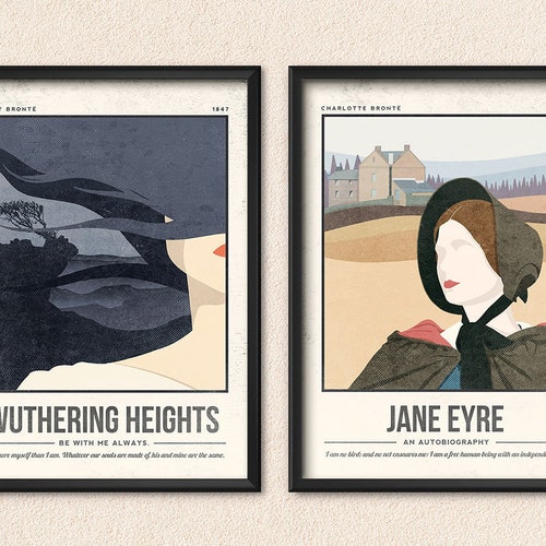 Bronte Sisters Art Print Jane Eyre Wuthering Heights - Etsy