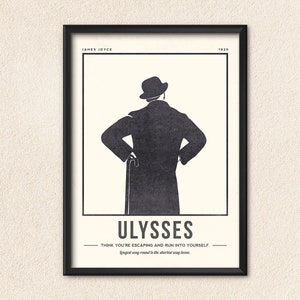 Ulysses Poster | James Joyce Book Cover Art | Quote Wall Art | Retro ...