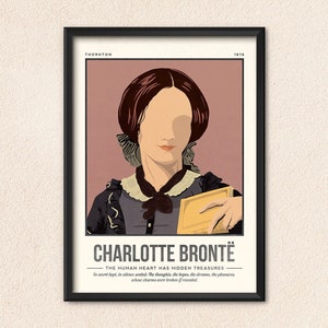 Charlotte Brontë Poster | Author Quote Wall Art | Retro Literary Poster ...